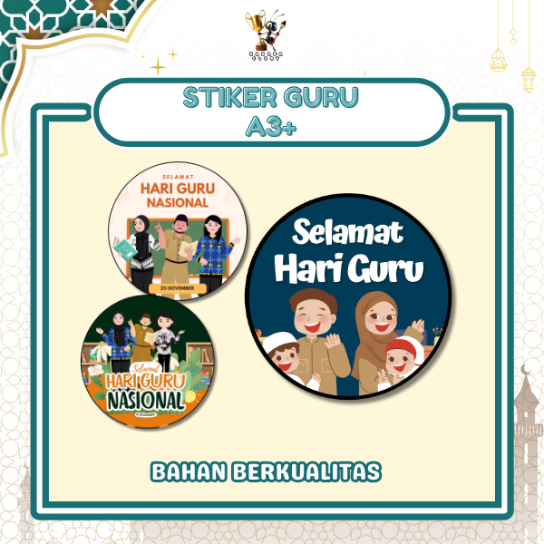 Jual Sticker Guru A3+ Bentuk Bulat | Penghargaan Hari Guru Nasional l ...
