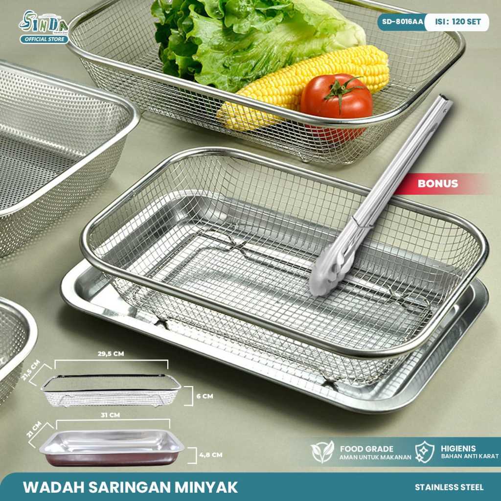 Jual peniris minyak gorengan stainless free japit makanan | Shopee ...