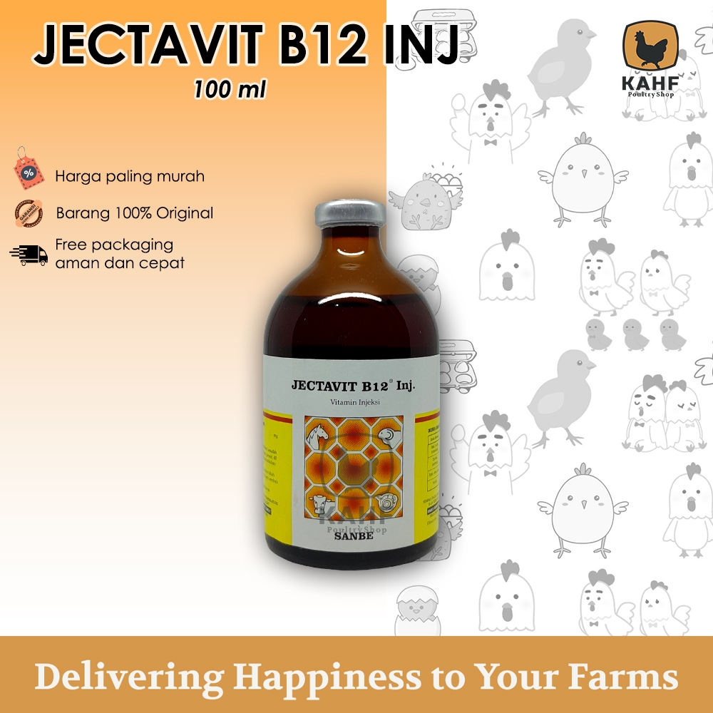 Jual Jectavit B12 100 ml Injeksi Vitamin Hewan Sapi Kambing Kuda Babi ...