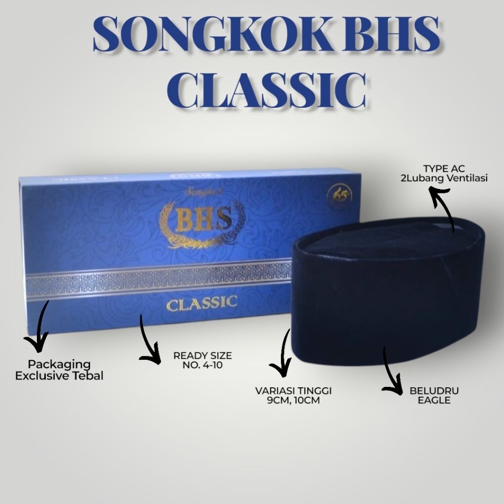 Jual BHS Songkok BHS / Peci Hitam BHS Classic | Shopee Indonesia