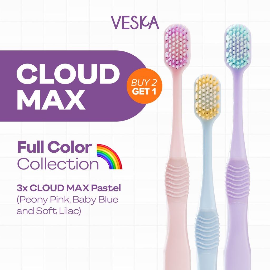 Jual Veska by LEKA - Trio Pack Cloud Max Pastel Series - Sikat Gigi ...