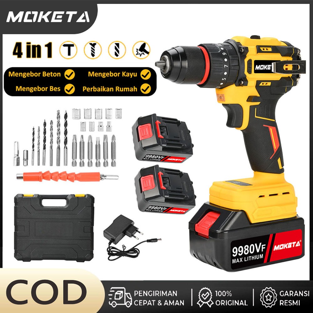 Jual MOKETA 200N.M Bor Elektrik Brushless Mesin Bor Listrik Mesin Bor ...