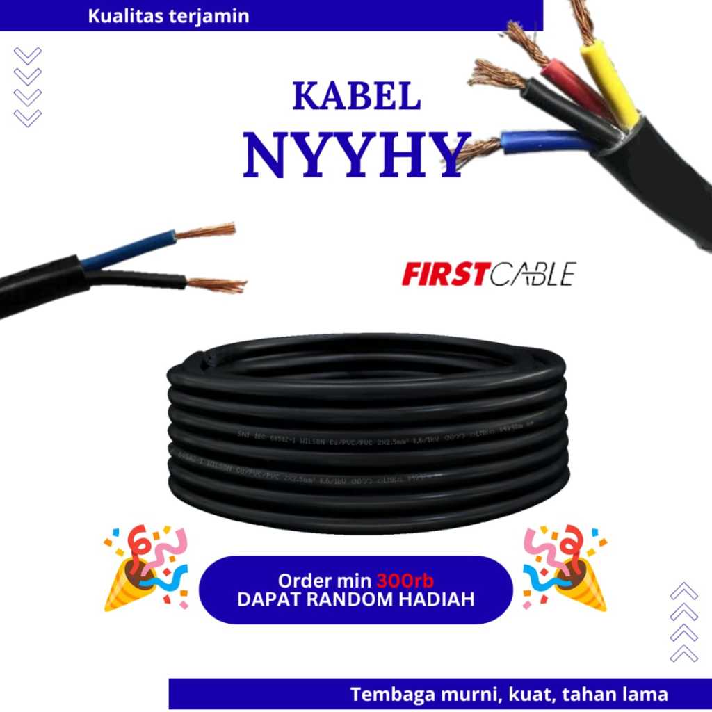 Jual Kabel Listrik NYYHY 4x16 mm2 Serabut Tembaga Murni merek FIRST ...
