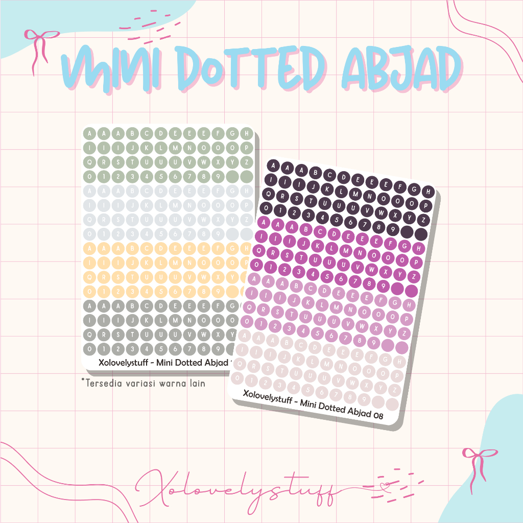 Jual Sticker stiker Abjad bulat warna warni 0.7cm / Sticker Alphabet ...
