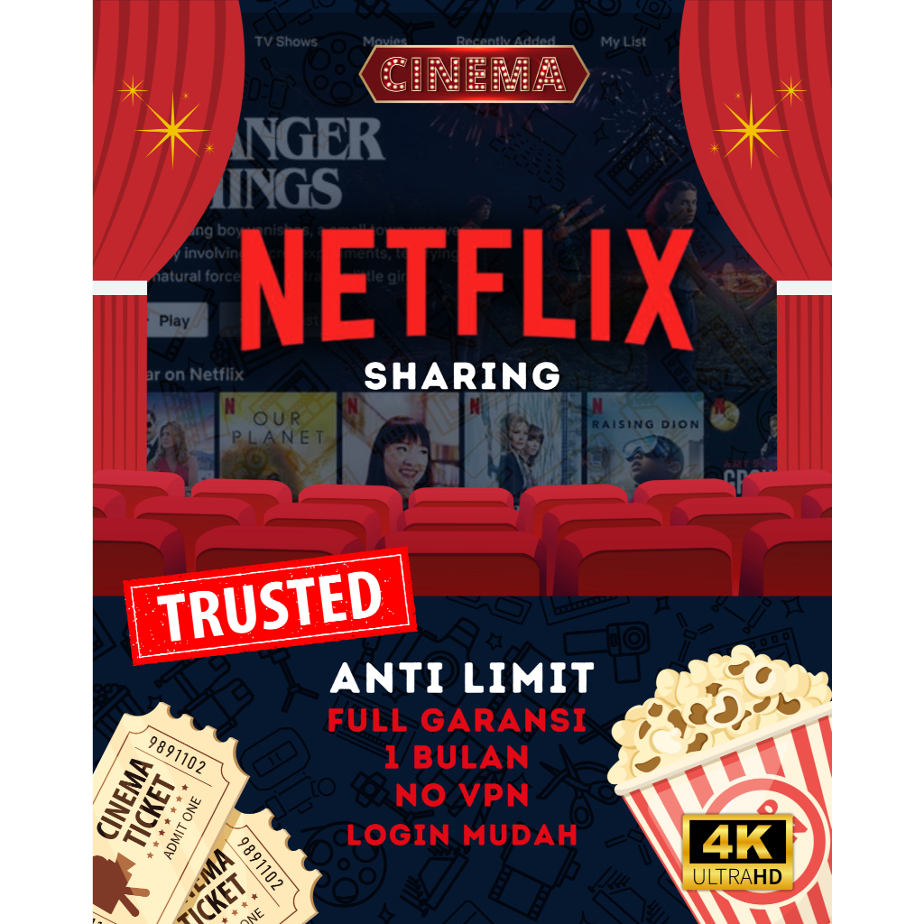 Jual Netflix Premium Murah 1 Bulan Full Garansi 4K UHD No VPN All ...