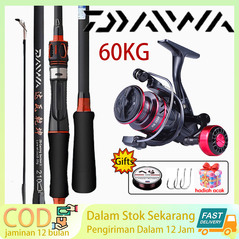 Jual DAIWA Joran Pancing Set 1.8M-2.7M 2 Bagian Reel Gulungan 13BB 5.2 ...