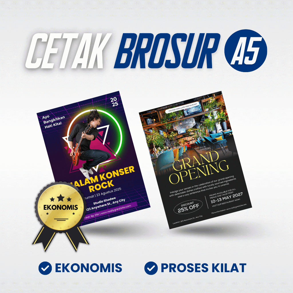 Jual Cetak Brosur A5, Custom Brosur Flyer Ukuran A5 Bahan Art Paper 150 ...