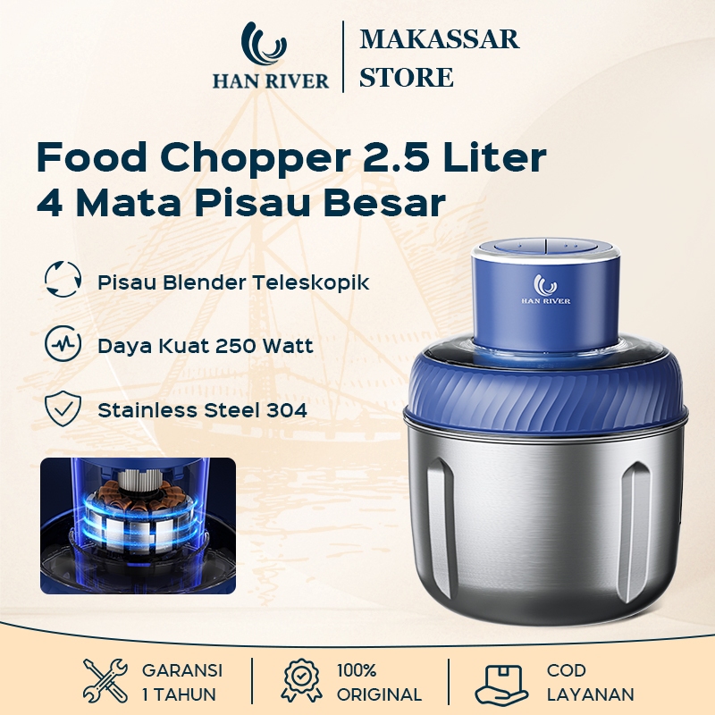Jual HAN RIVER Blender Chopper 2.5L Baja Tahan Karat Listrik | Shopee ...
