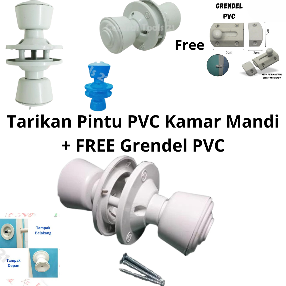 Jual Tarikan Pintu PVC Kamar Mandi + FREE Grendel PVC | Anti Karat ...