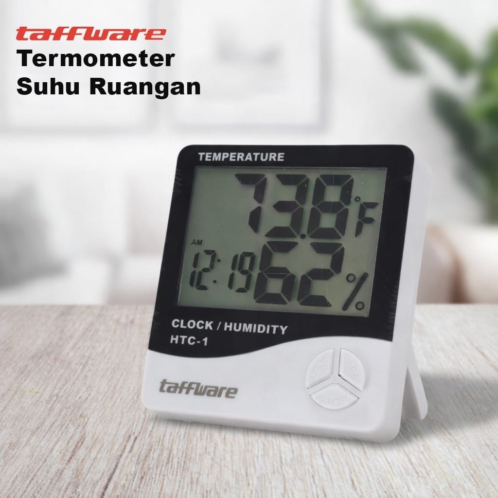 Jual Termometer Suhu Ruangan Humidity Hygrometer Clock Calendar Rumah ...