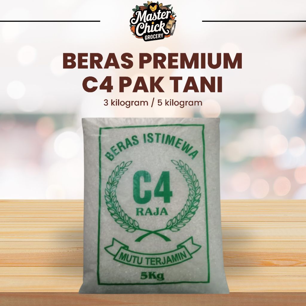 Jual Beras Premium C4 Pak Tani 3kg & 5kg - Beras Putih Bersih, Pulen ...