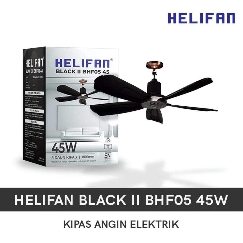 Jual Heli Fan / Kipas Angin Gantung Black II BHF05 45W 5 Daun Baling ...