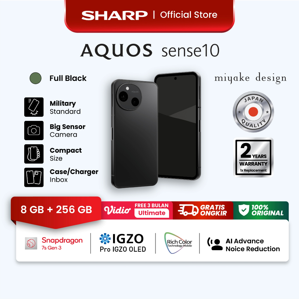 Jual SHARP AQUOS sense10 | Snapdragon 7s Gen 3 | 5000 mAh | Pro IGZO ...