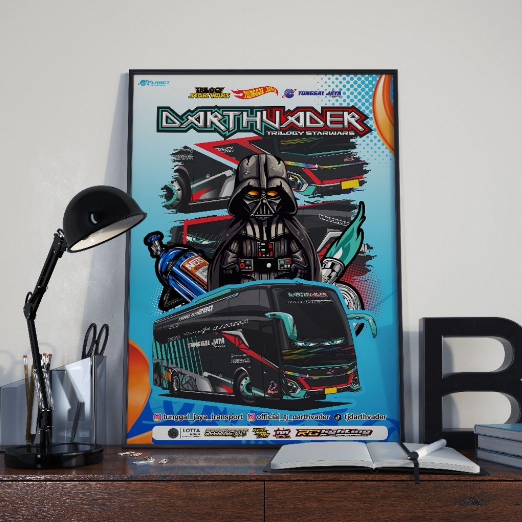Jual POSTER BUS BASURI DARTH VADER TUNGGAL JAYA HOTWHEEL EDITION ...