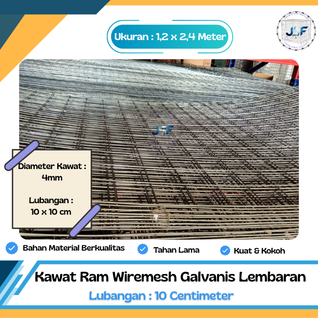 Jual Kawat Ram Mesh Galvanis Lembaran | Tebal 4mm | Lubang 10 x 10 cm ...