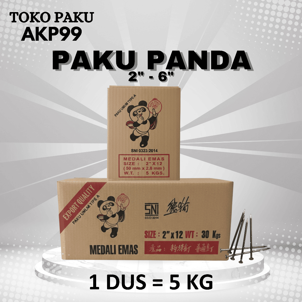 Jual Paku Kayu Triplek Seng Panda Seri UK 2-6 Inch 1 Kotak 5KG | Shopee ...