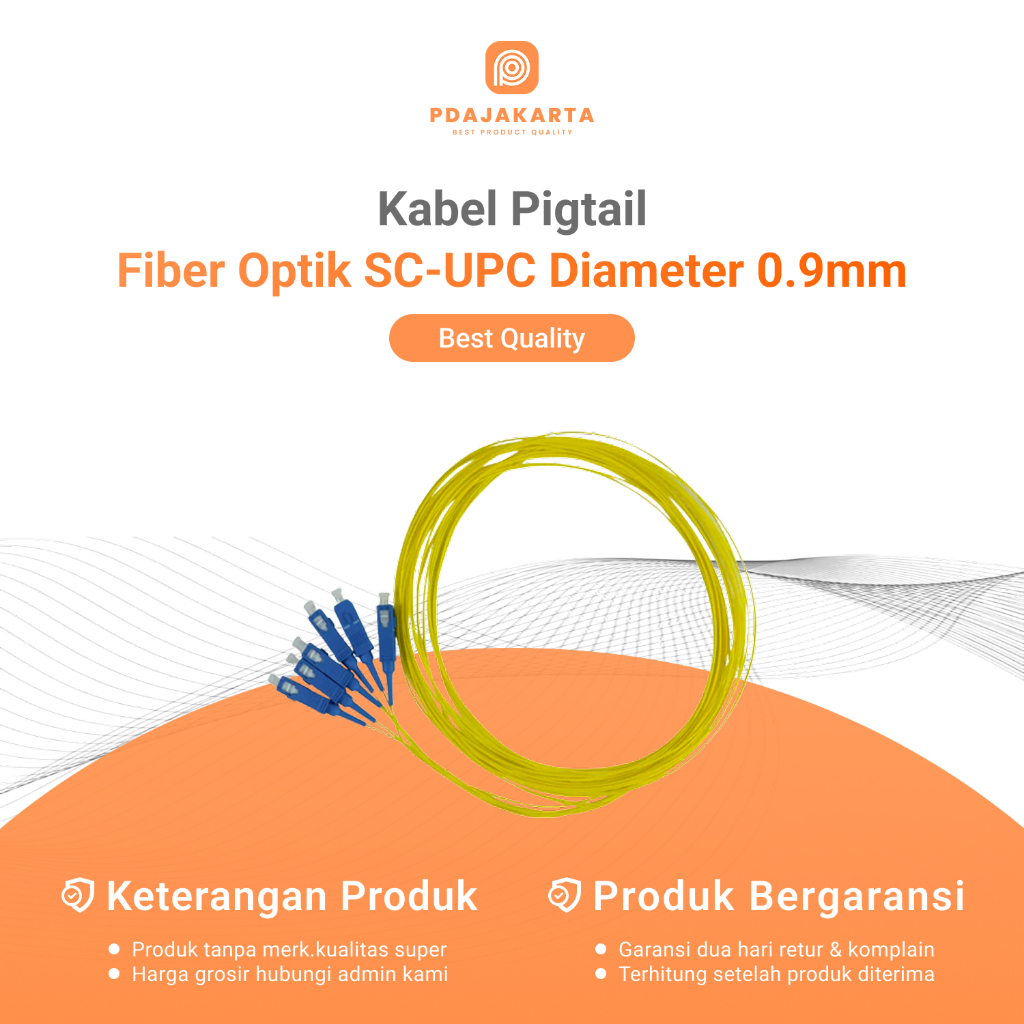 Jual Kabel Pigtail SC-UPC Fiber Optic 0.9mm 1Pack isi 10Pcs | Shopee ...