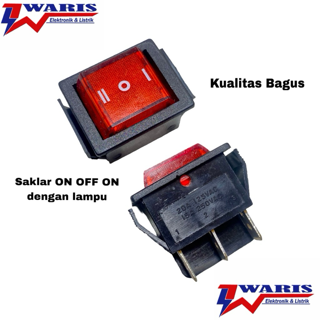 Jual Saklar Merah Besar 3x2,5cm 3 Mode ON - OFF - ON 6 pin 6 kaki plus ...