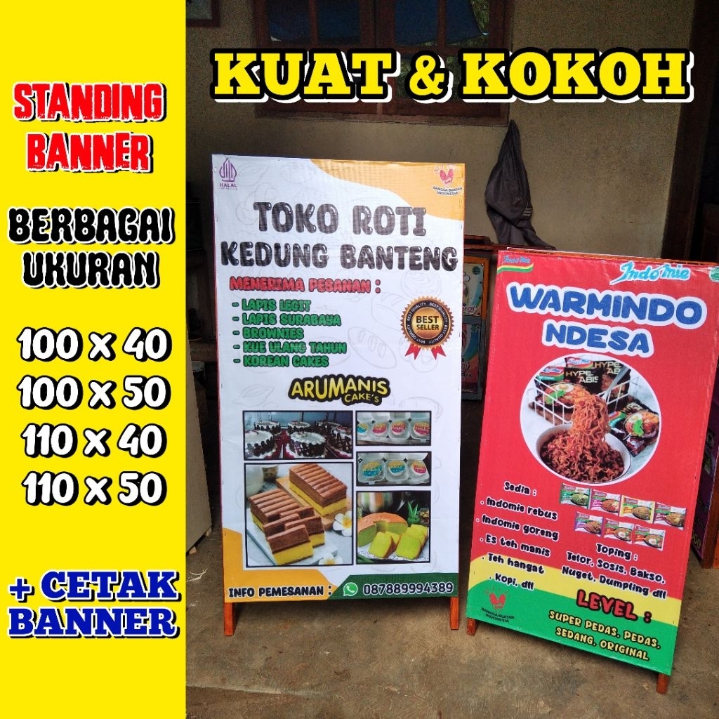 Jual Standing Banner Rangka Kayu Estetik – Bisa Cetak Banner | Semua ...