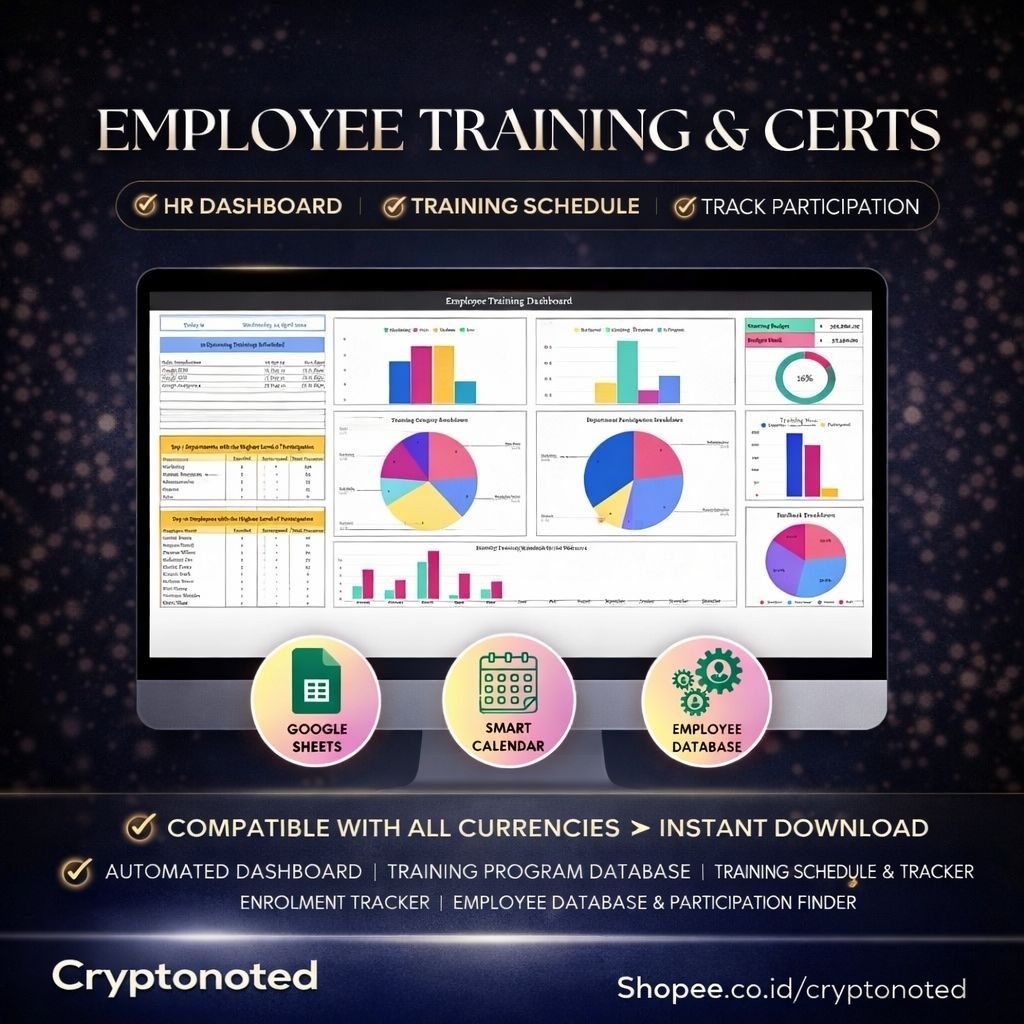 Jual PROMO!! HR Dashboard Employee Training & Certificate Tracker ...