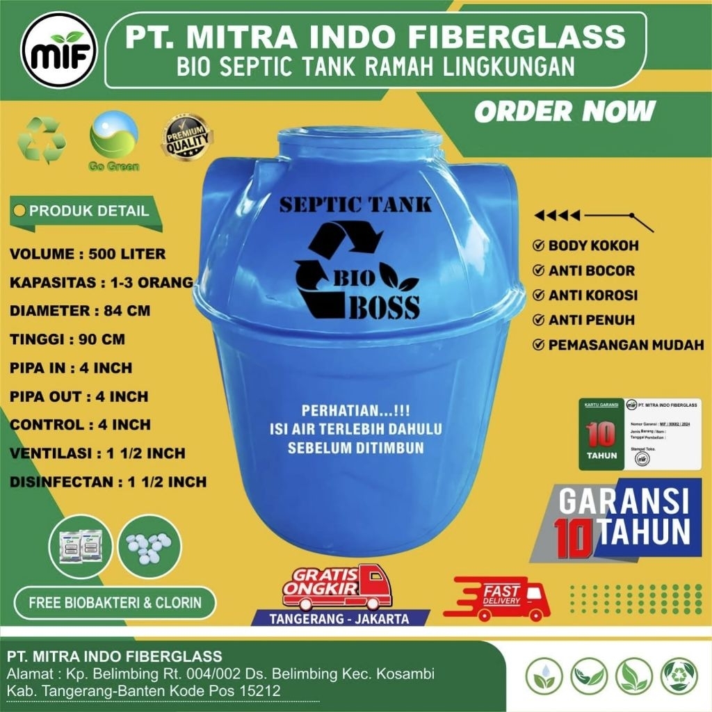 Jual Septic Tank 500 Liter.Biotech,Biotaff,Biofil,Biotank,Bioboss ...