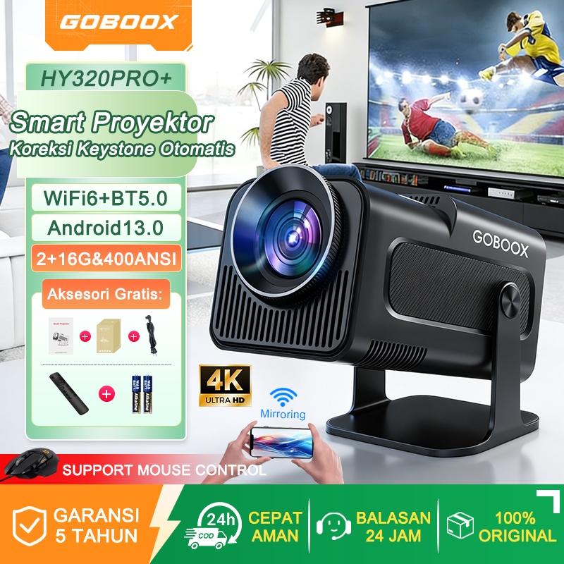 Jual GOBOOX HY320PRO+ Smart Proyektor Android 13.0 2+16G 4K Full HD ...