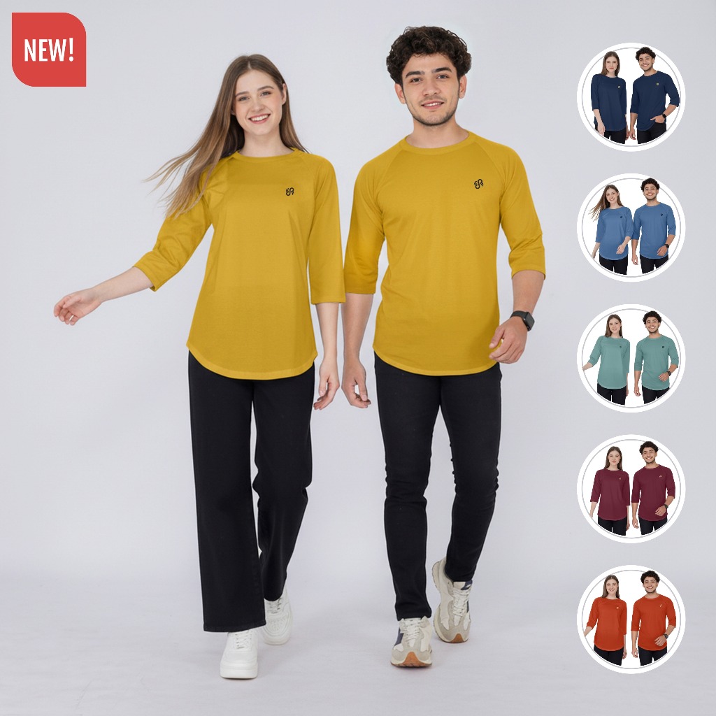 Jual Indonesia Raglan Kaos Wanita Pria Unisex Lengan 3/4 Oversize ...