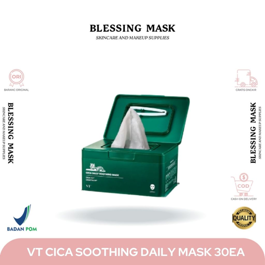 Jual VT Cosmetics Cica Daily Soothing Mask 30 sheets | Perawatan Wajah ...