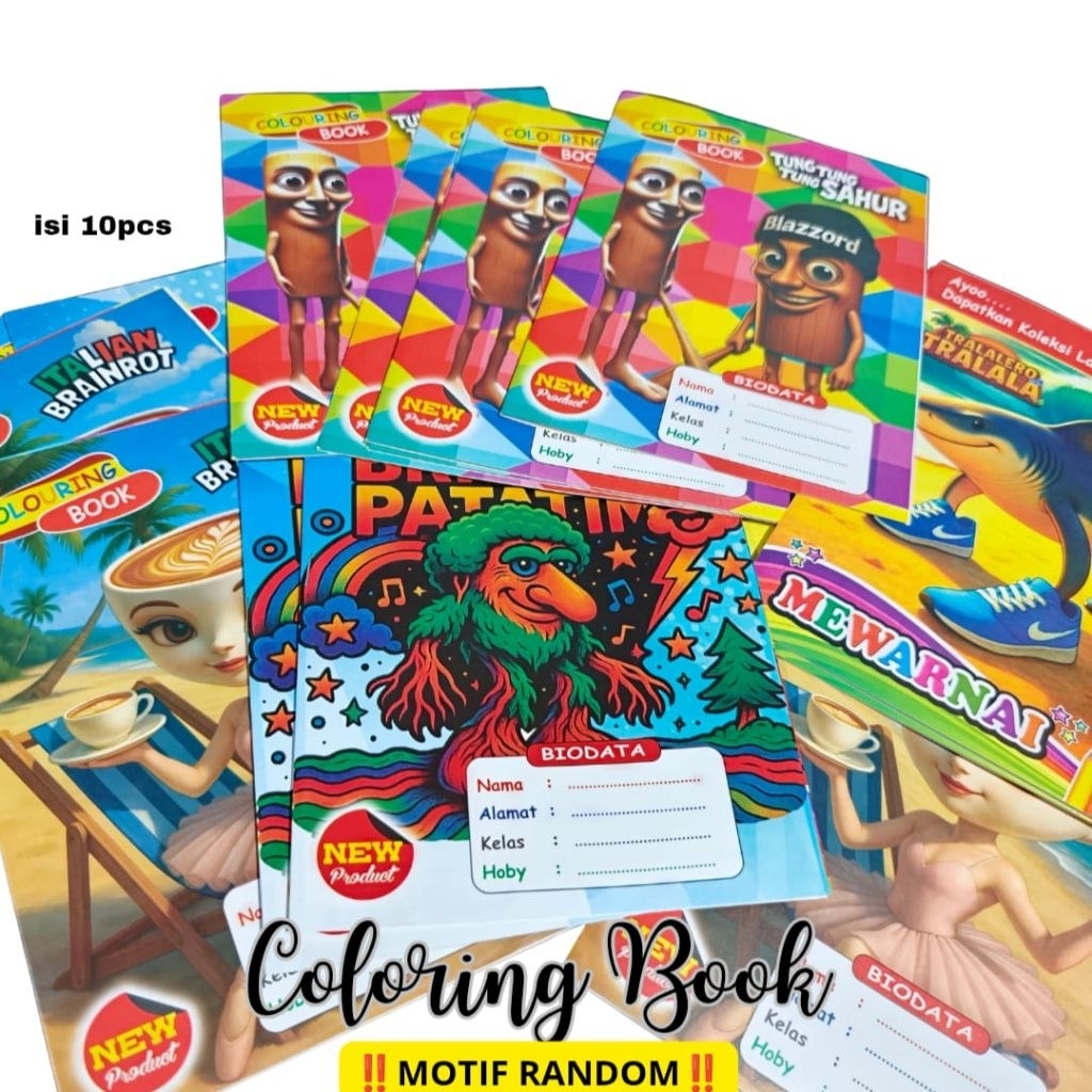 Jual 10 Buku Mewarnai Jumbo Colouring and Activity - Buku Mewarnai ...