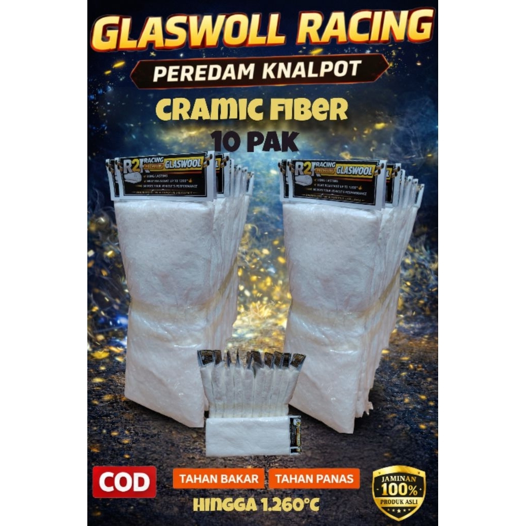 Jual 10 PCS Glaswool Knalpot R2R Racing cramic fiber -Anti Panas hingga ...
