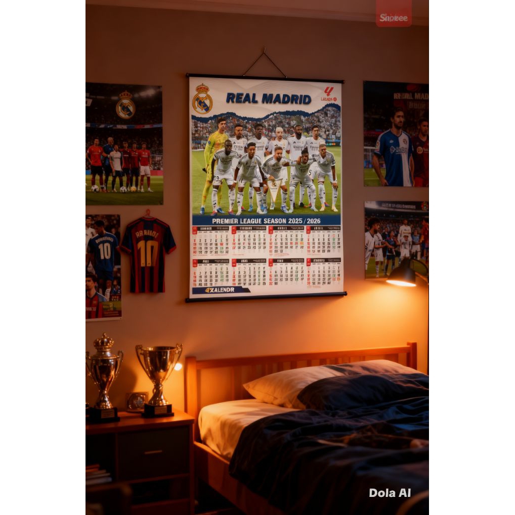 Jual COD POSTER KALENDER 2026 REAL MADRID | Shopee Indonesia