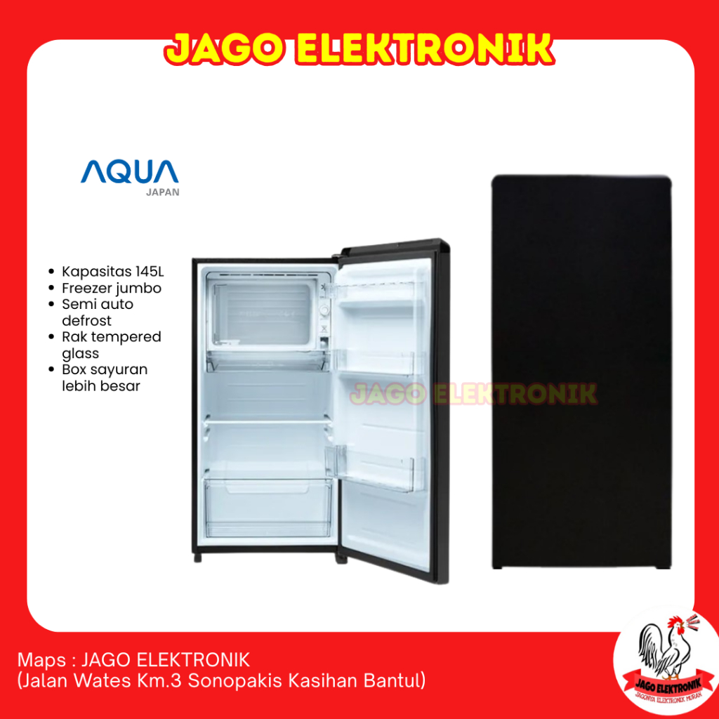 Jual KULKAS AQUA 1 PINTU 145L AQRD 185MDS | Shopee Indonesia