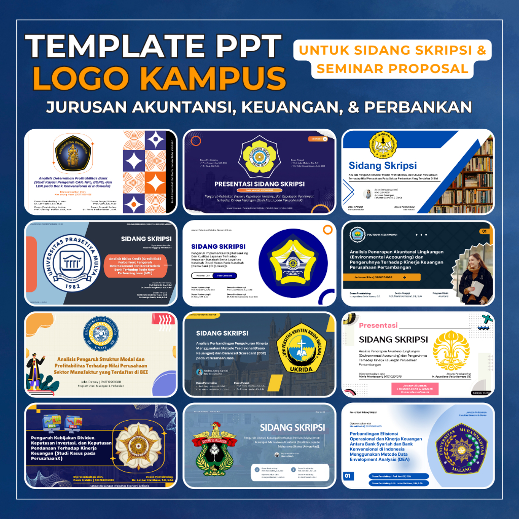 Jual Template PPT Logo Kampus Sidang Skripsi & Sempro Jurusan Akuntansi ...