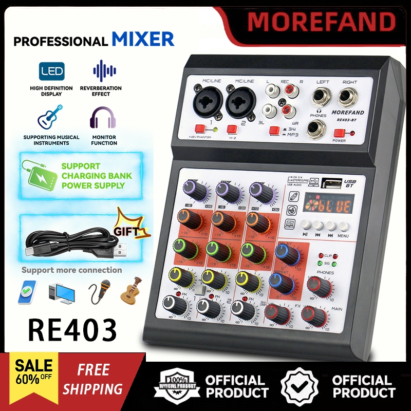 Jual Profesional mini Mixer Audio RE403 mixer kecil 4 saluran Mendukung ...