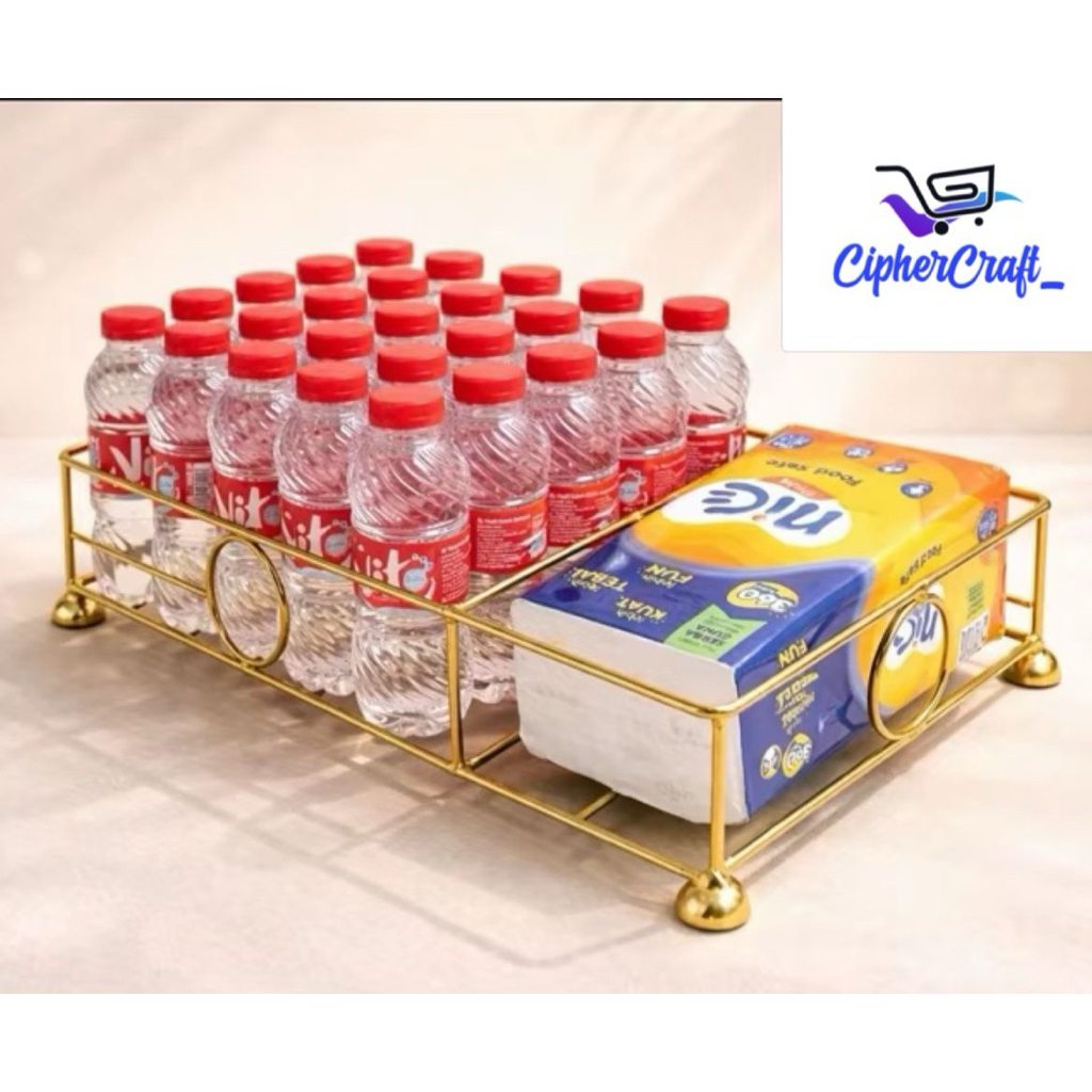 Jual RAK BOTOL MINUMAN DAN TISSUE MINIMALIS AESTHETIC | Shopee Indonesia