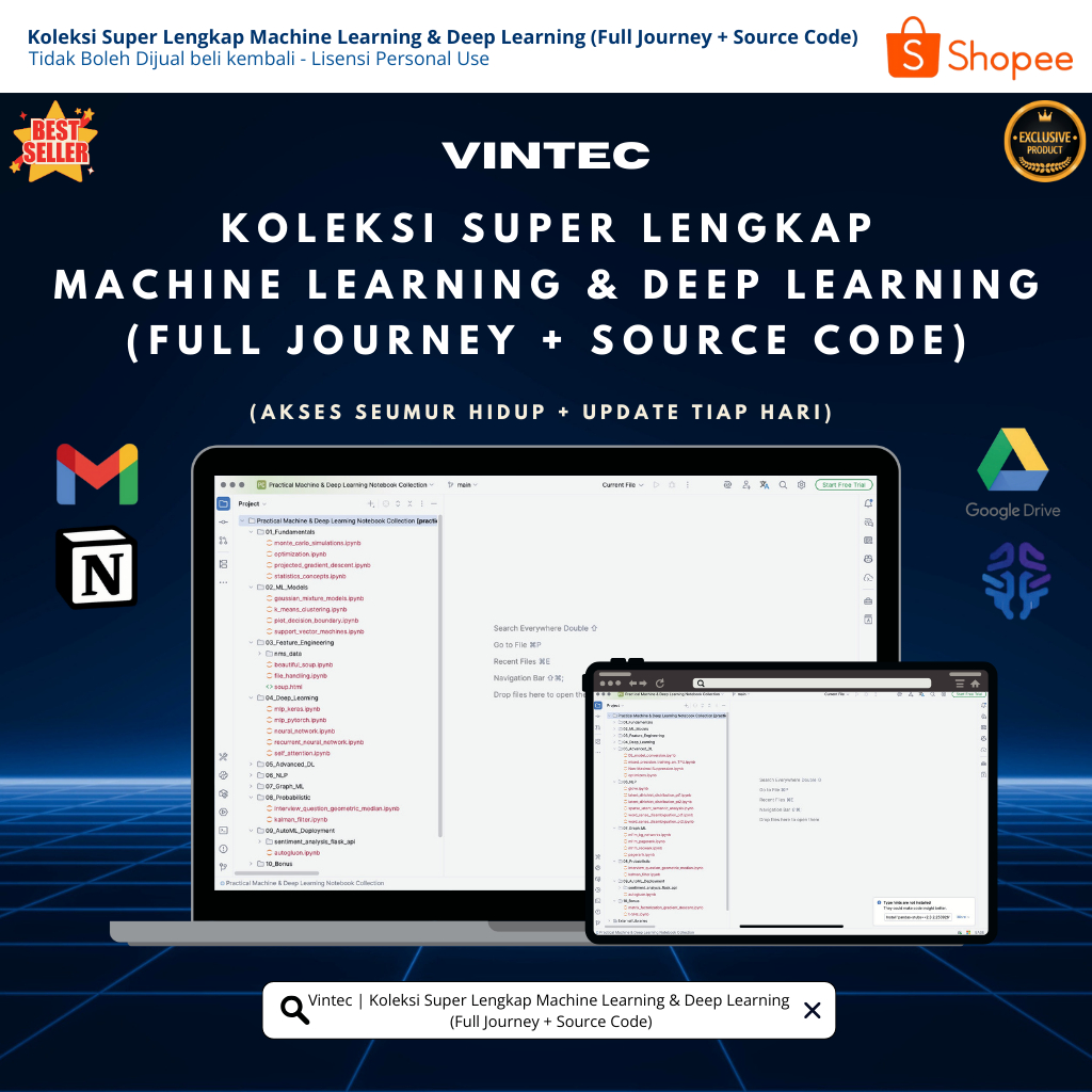 Jual Koleksi Belajar super lengkap MACHINE LEARNING & DEEP LEARNING ...