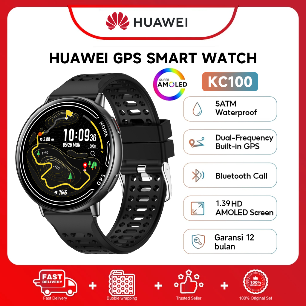 Jual HUAWEI GPS mini Smartwatch Strava Tahan Air 5ATM Kesehatan 24 Jam ...