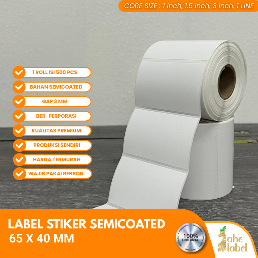 Jual LABEL BARCODE SEMICOATED 65X40 MM | Shopee Indonesia