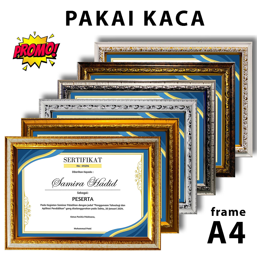 Jual Bingkai frame sertifikat a4 kaulitas premium Ukuran A4 (21x29.7 cm ...