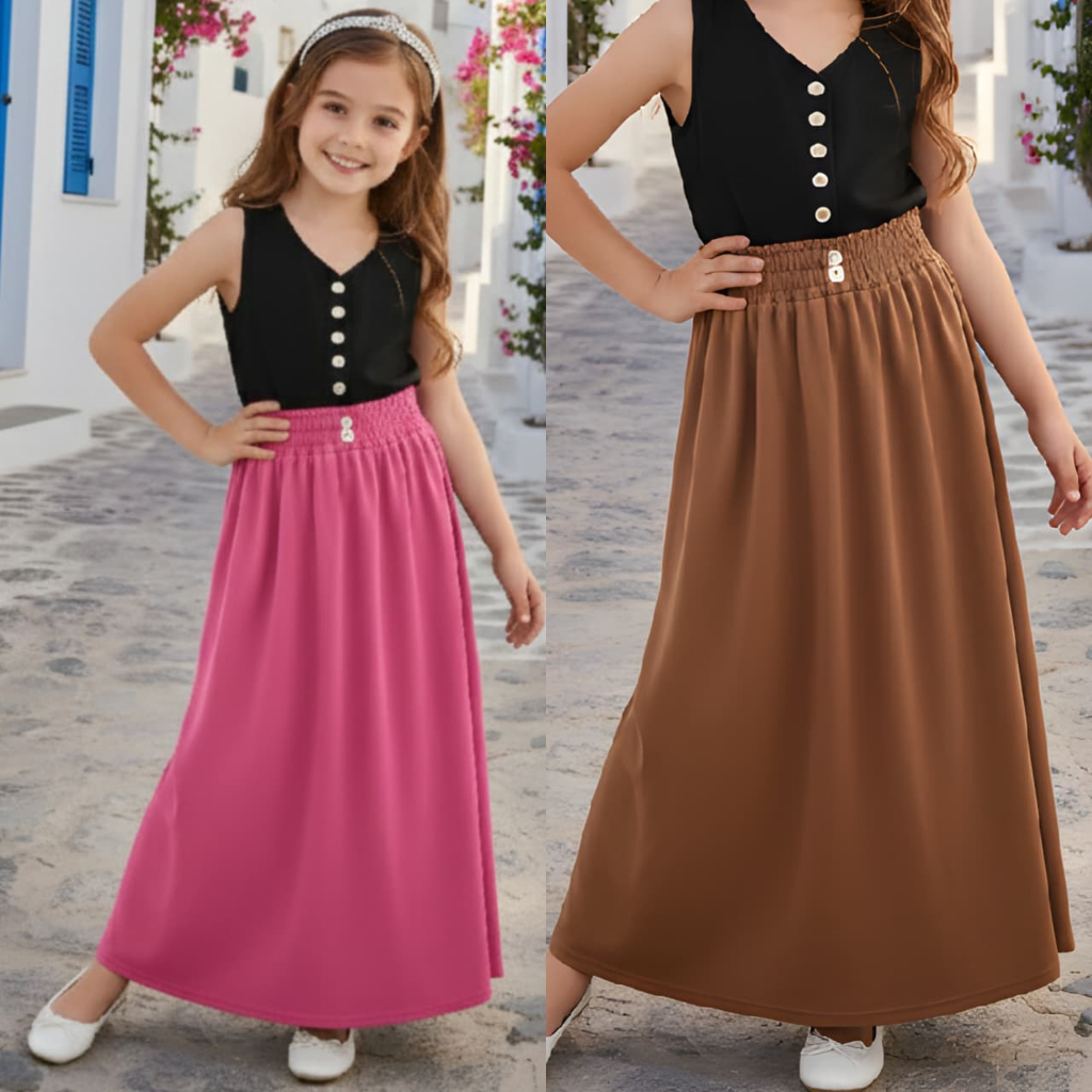 Jual ROK CRINKLE ANAK PEREMPUAN USIA 3-10 TAHUN - ROK PANJANG ANAK ...