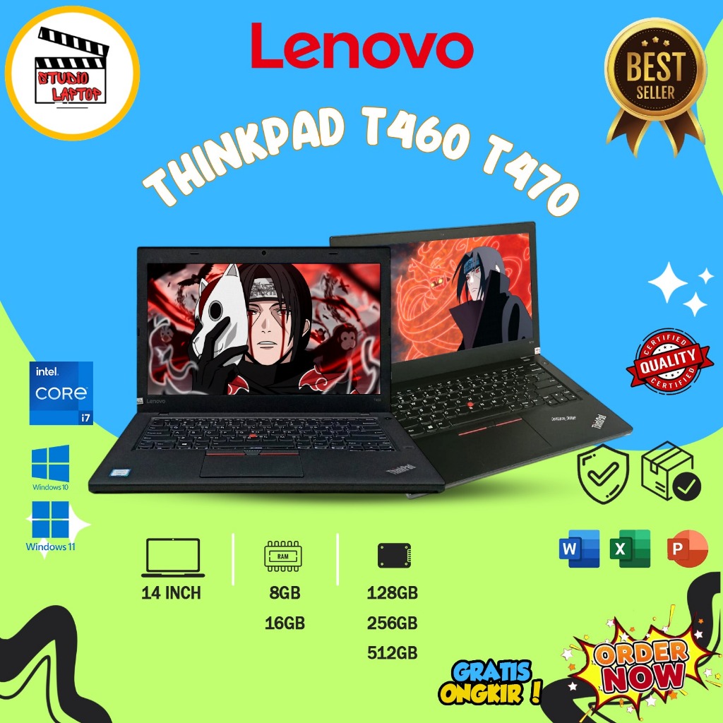 Jual Laptop 14 Inch Lenovo Thinkpad Intel I7 | I5 T460 / T470 Gen 7 ...