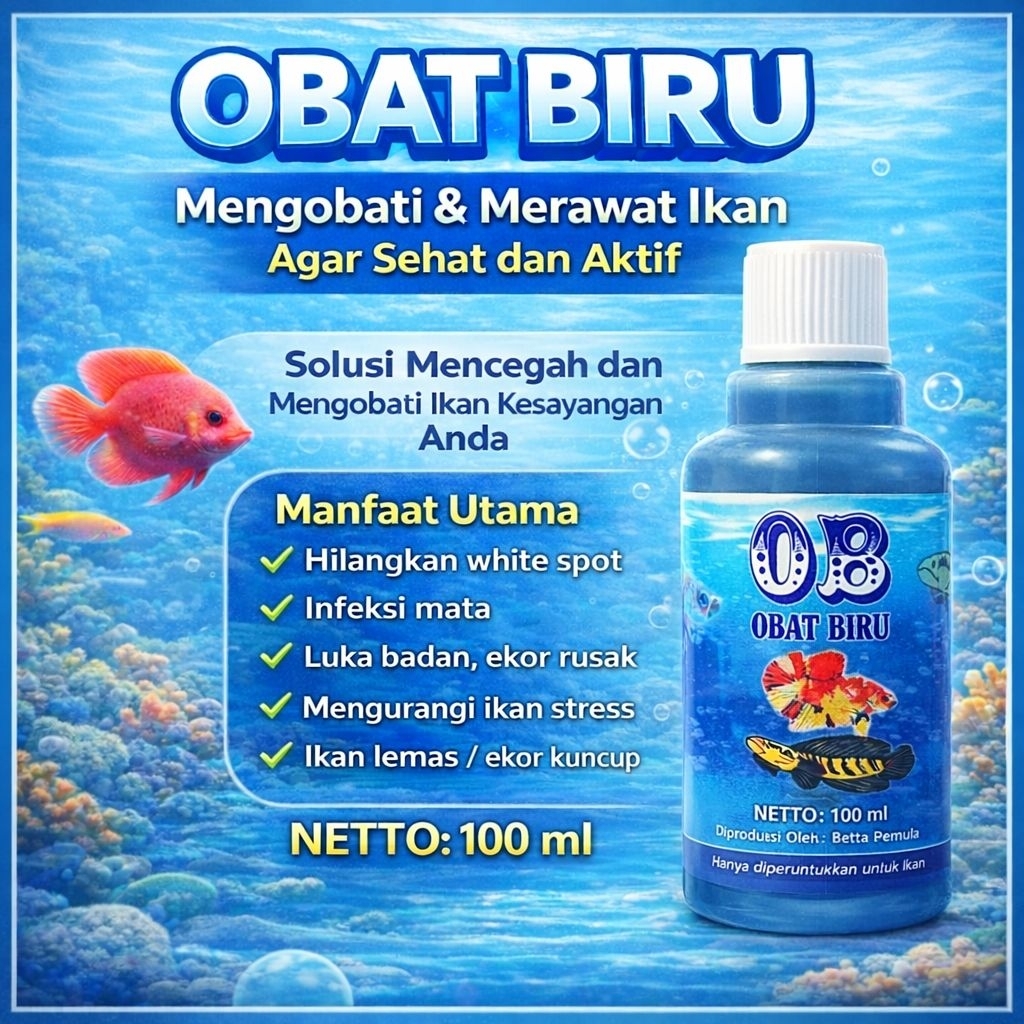 Jual obat biru obat ikan hias 100ml | Shopee Indonesia