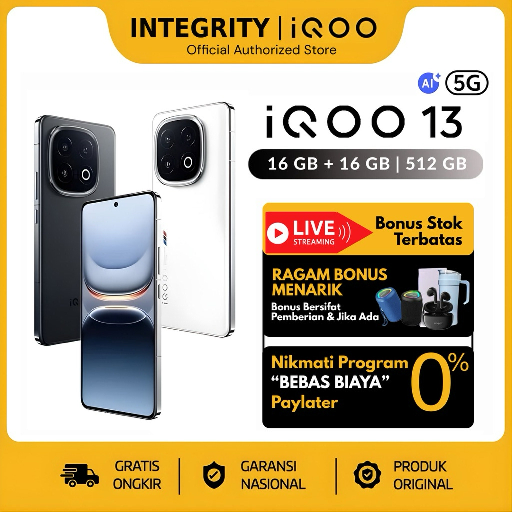 Jual iQOO 13 RAM 16/512GB [+16GB Extended RAM] BNIB Garansi Resmi iQOO ...