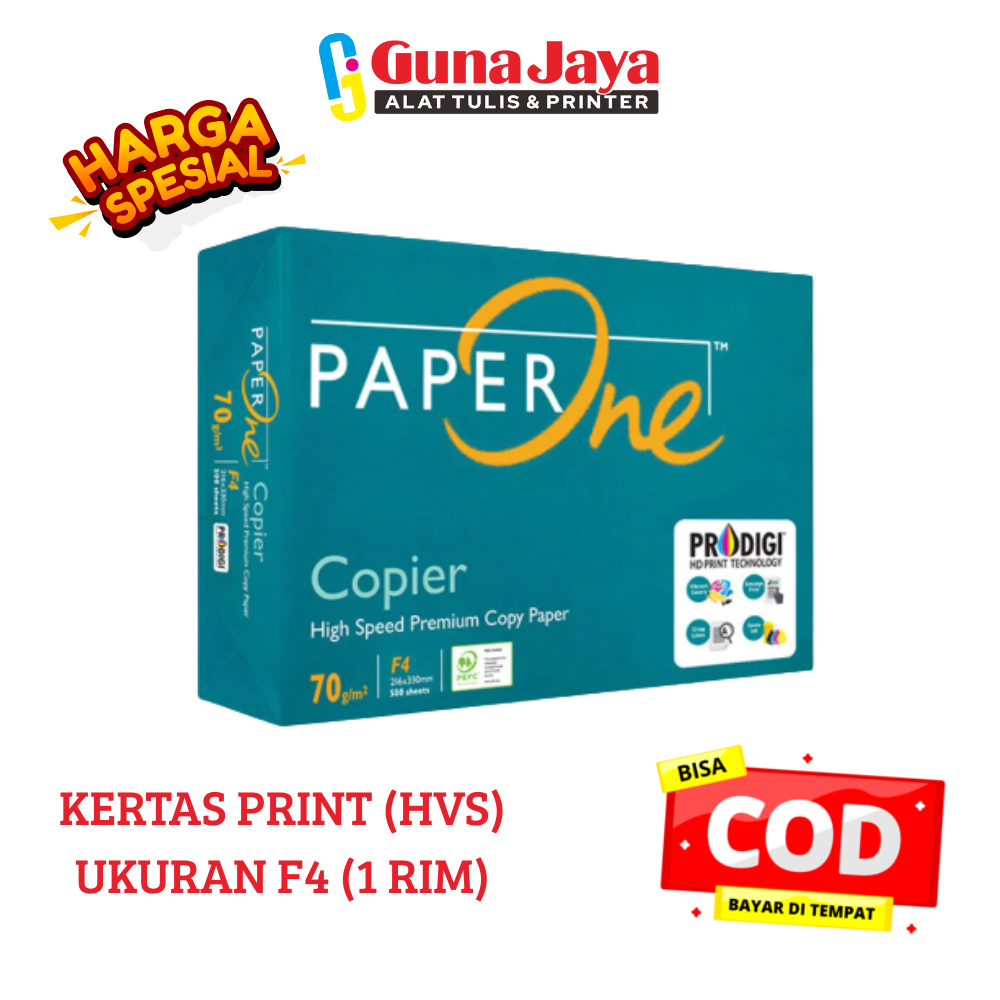 Jual Kertas HVS F4 75 Gsm Paper One 1 Rim Isi 500 Lembar - Kertas Print ...