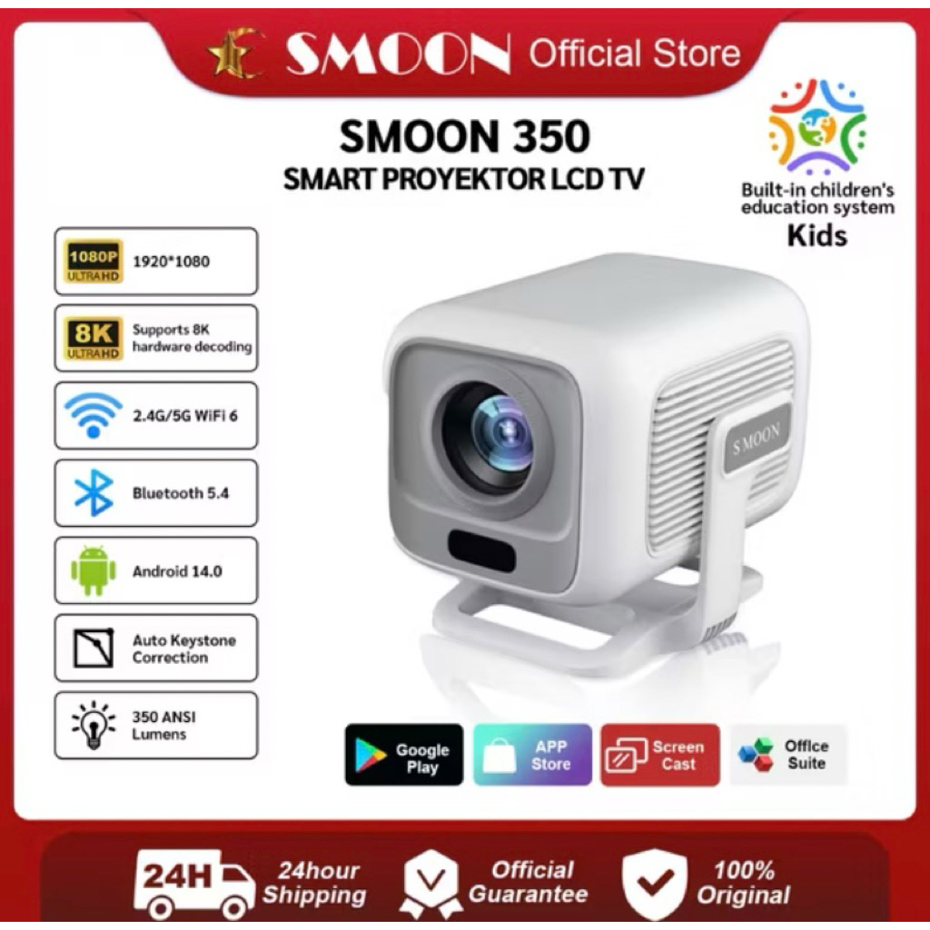 Jual SMOON 350 Pro Smart Projector LCD TV - Proyektor Pintar - Include ...