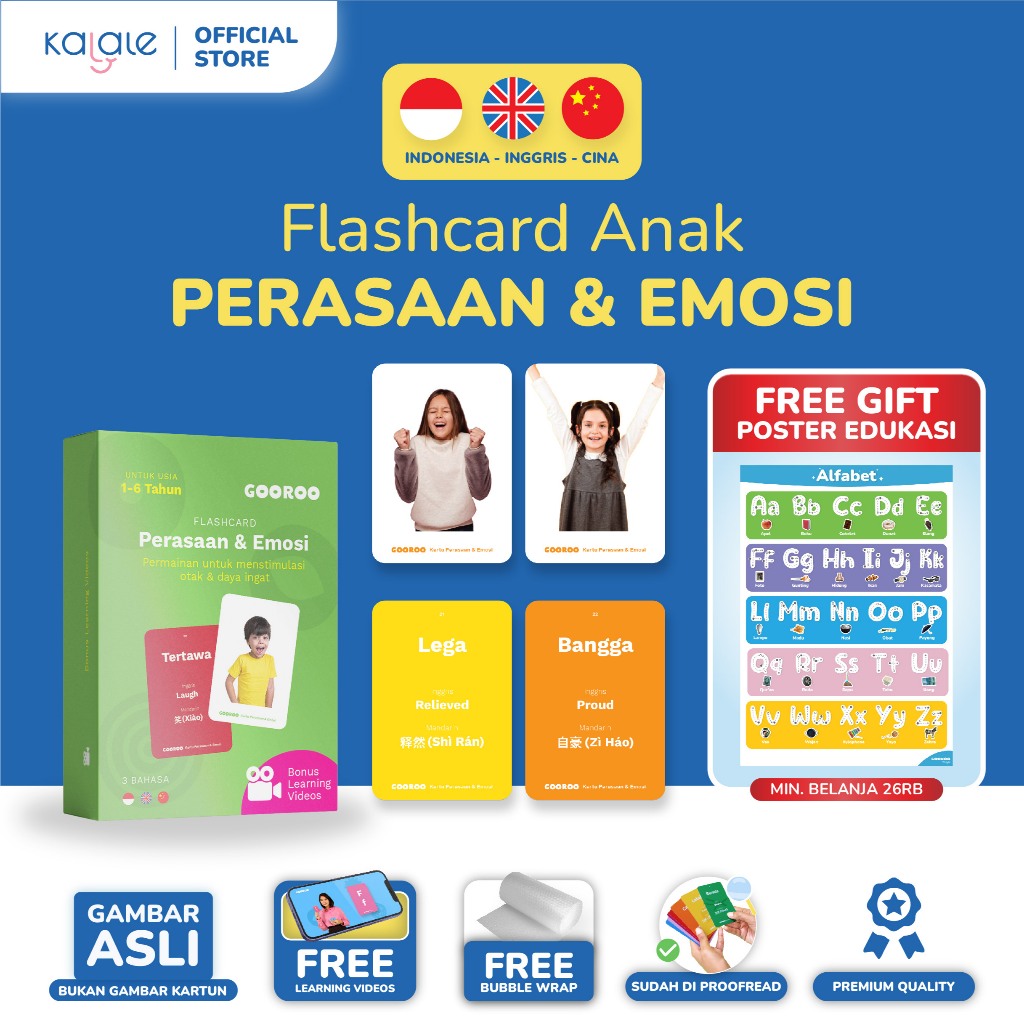 Jual GOOROO by Kalale Flash Card Perasaan dan Emosi Mainan Kartu ...