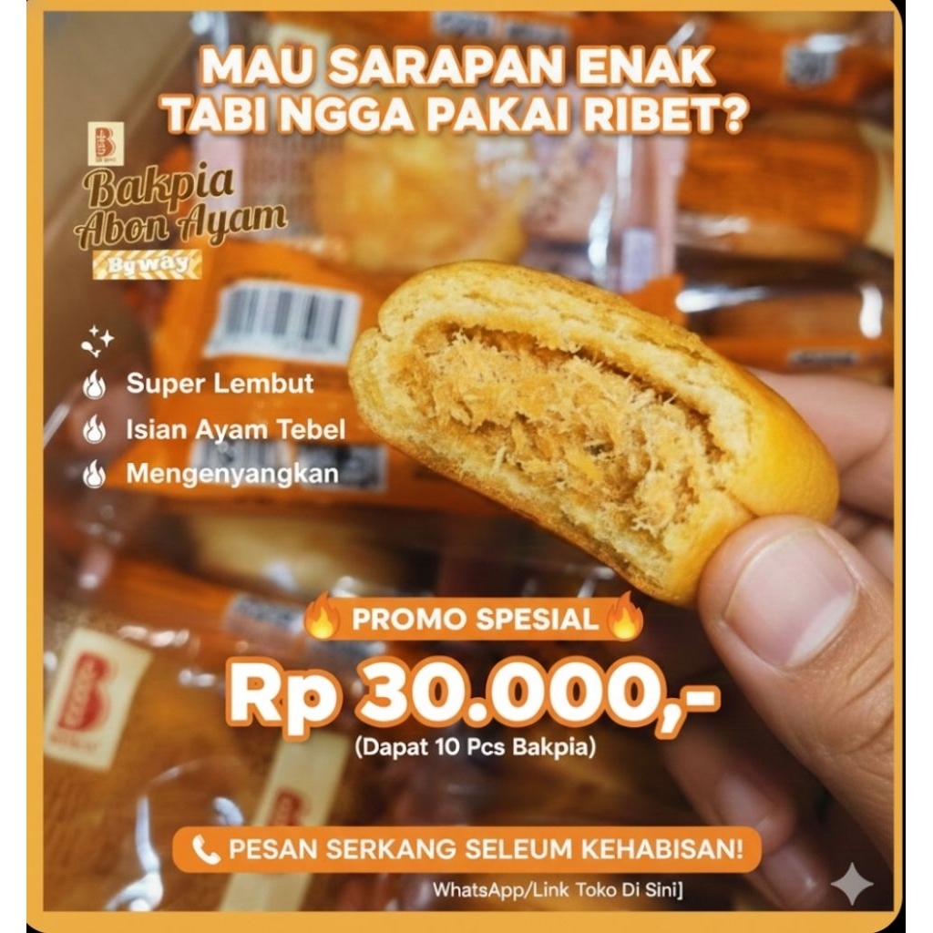 Jual PROMO!! BAKPIA ABON AYAM 10PCS BY WAY/NAROSA | Shopee Indonesia