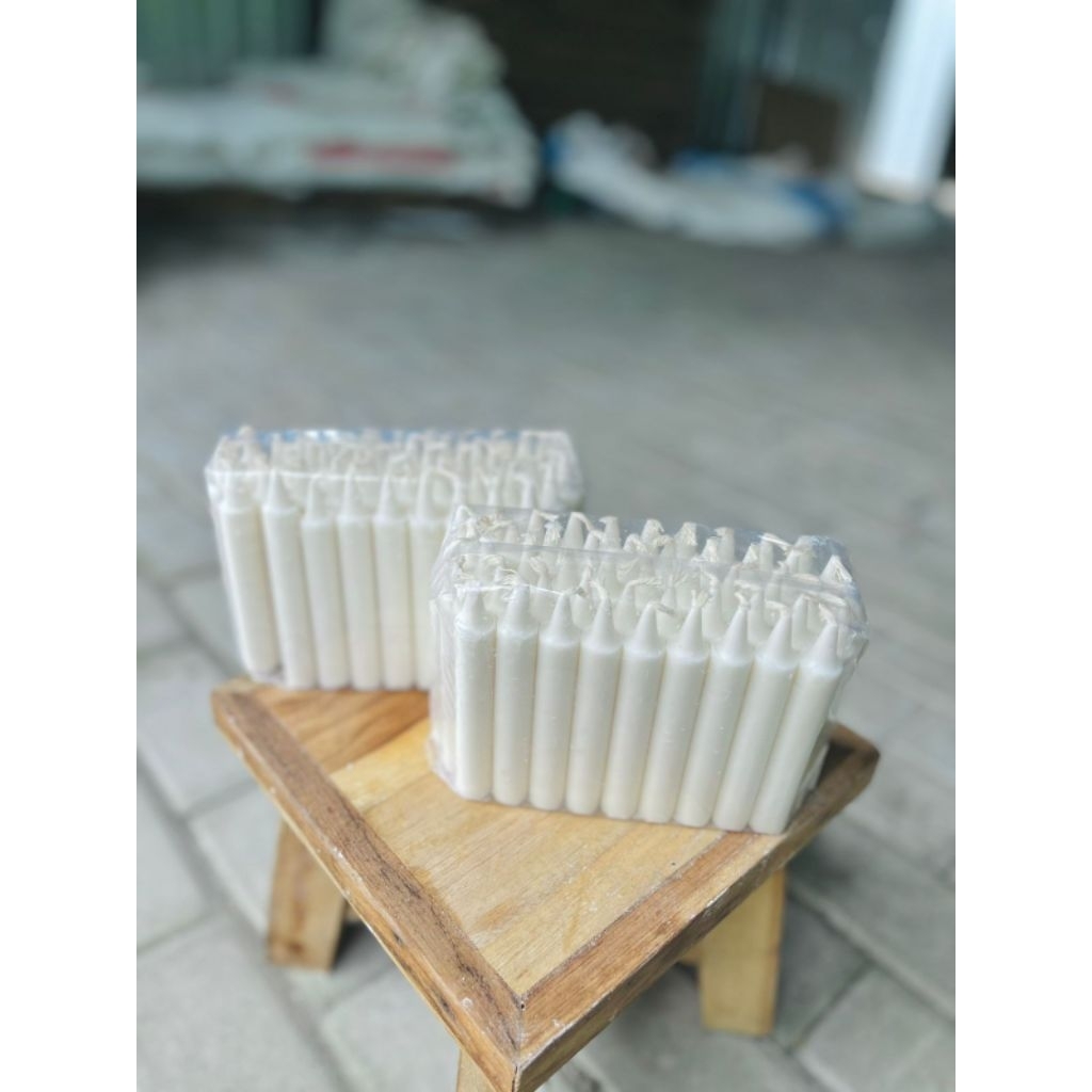 Jual LILIN PILLAR PUTIH POLOS SANGAT AWET NYALA CERAH(1 PACK ISI 50 PCS ...