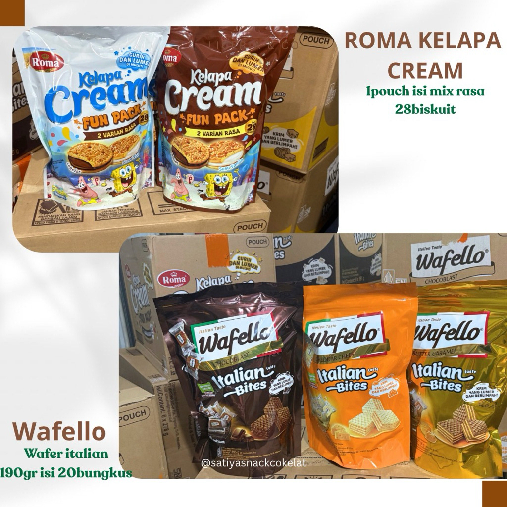 Jual Wafello wafer/Roma kelapa pouch besar | Shopee Indonesia