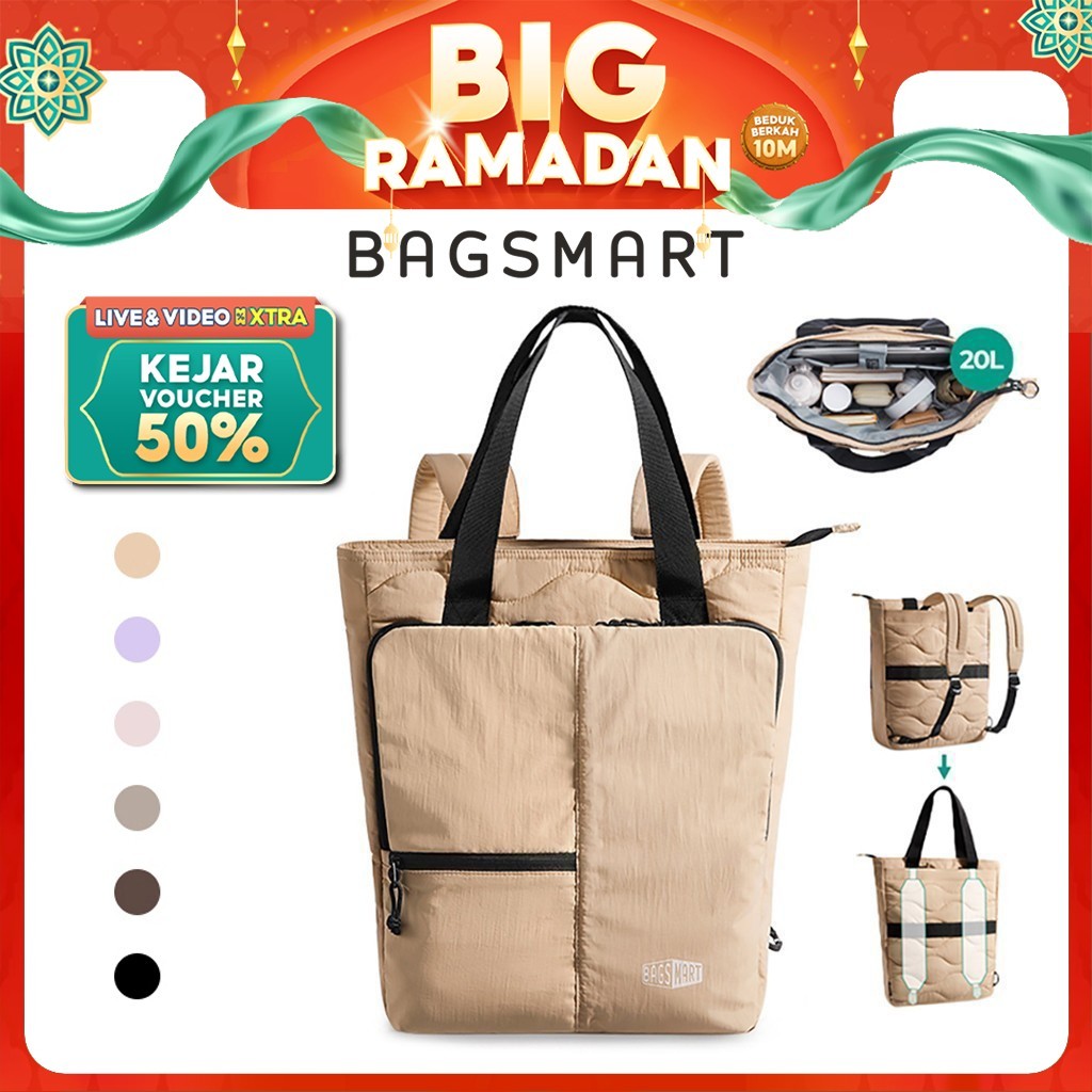 Jual BAGSMART Tote Backpack Convertible 15.6Laptop Selempang 3-IN-1 ...